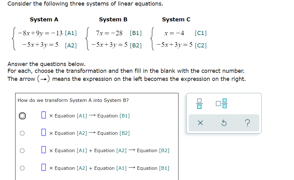 Solved Consider the following three systems of linear | Chegg.com