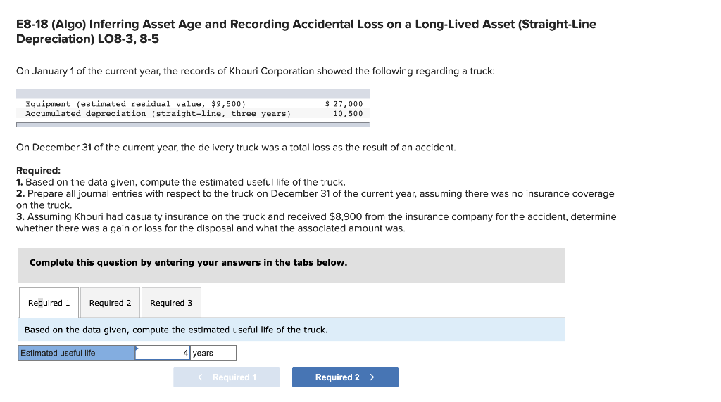 Solved Required information E8-4 (Algo) Determining | Chegg.com