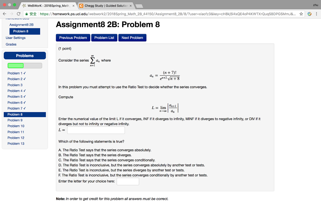Solved WeBWork : 2018Spring Math x C Chegg Study | Guided | Chegg.com