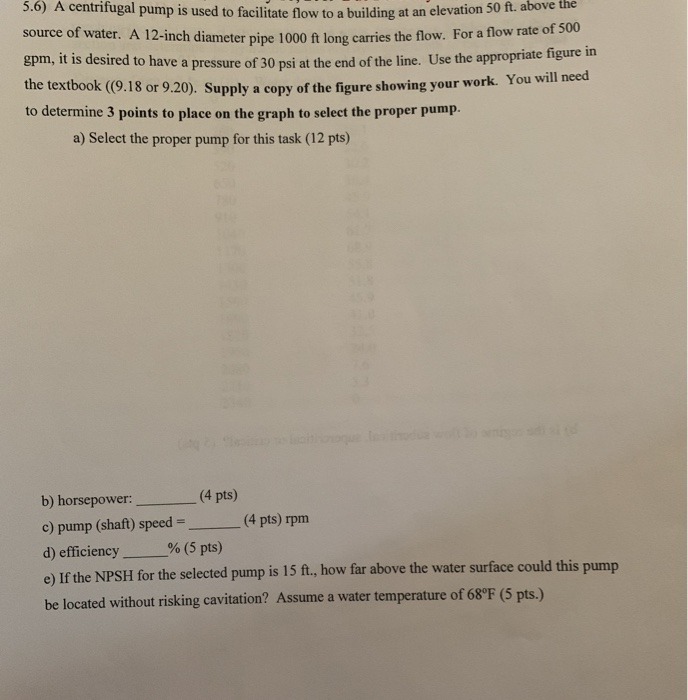 Solved 5.6) A centrifugal pump is used to facilitate flow to | Chegg.com