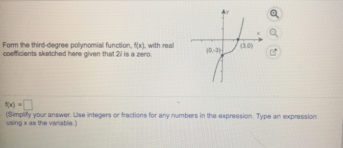 Solved Form the third-degree polynomial function, f(x), with | Chegg.com