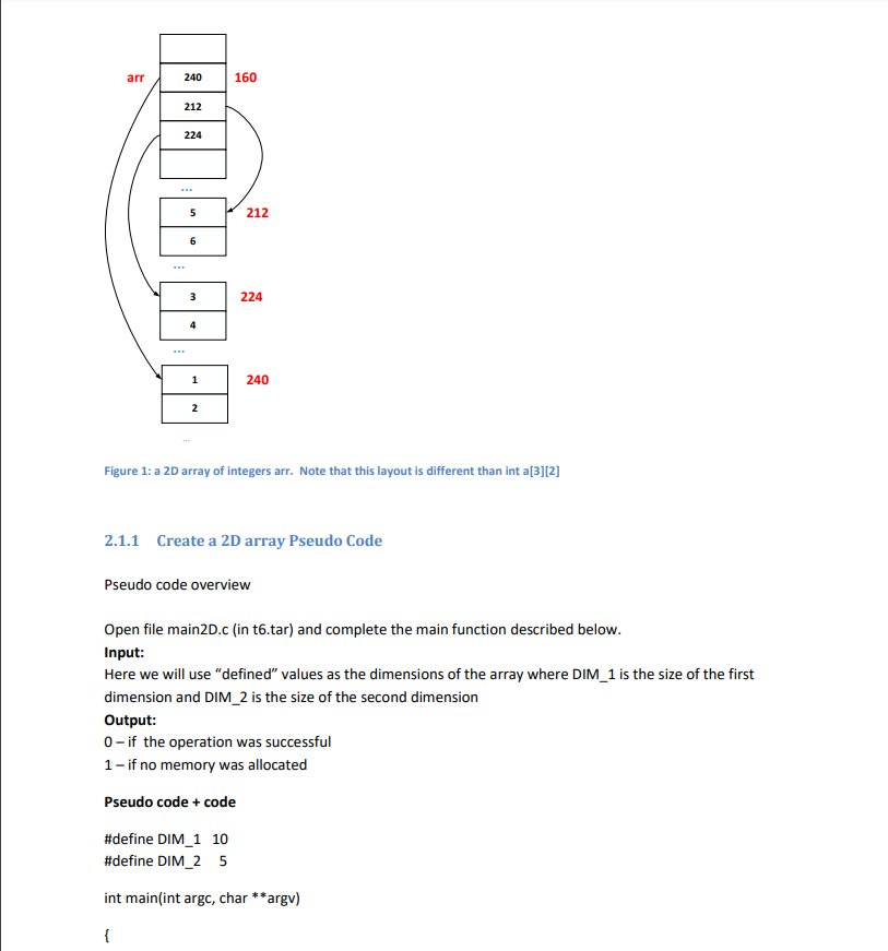 Solved 2 Two dimensional array Purpose: To create a two | Chegg.com