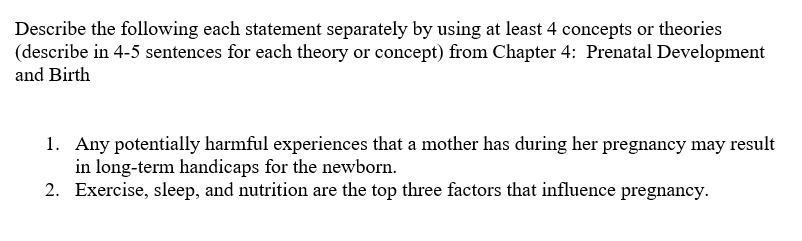 Solved Describe the following each statement separately by | Chegg.com