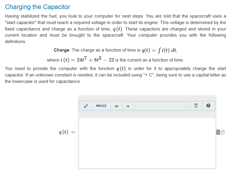 Solved Charging the Capacitor Having stabilized the fuel, | Chegg.com