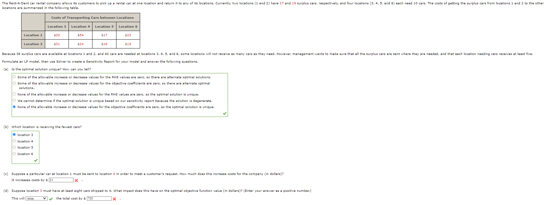Solved locations are summarized in the following table. | Chegg.com