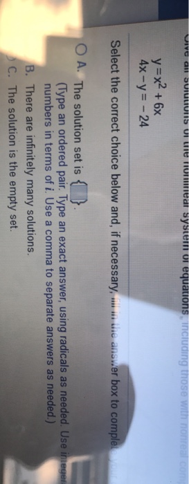 Solved Select the correct choice below and, if necessary, | Chegg.com