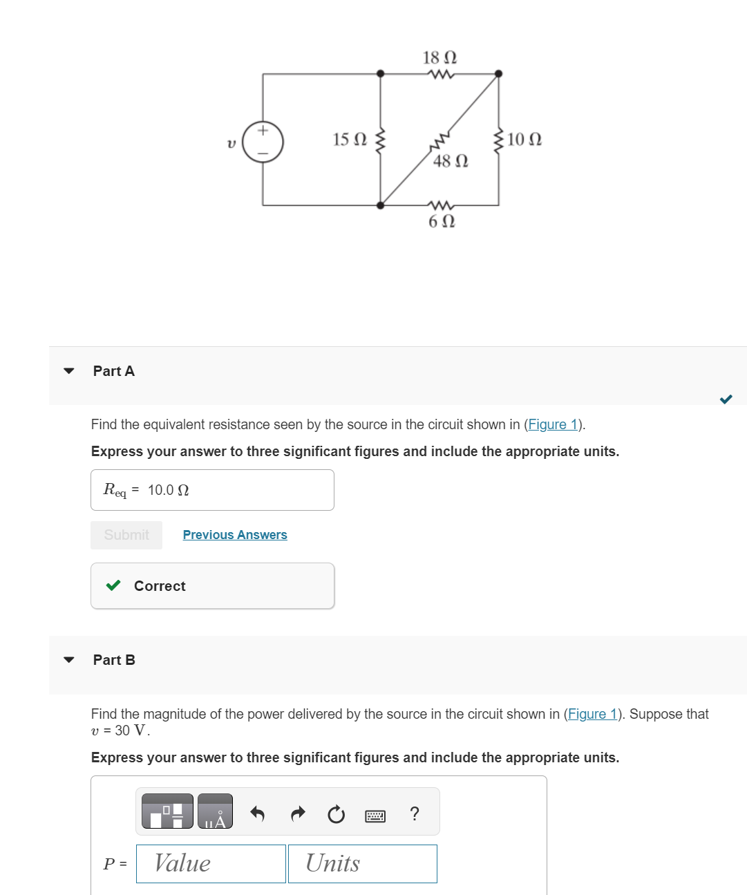 Solved Find the equivalent resistance seen by the source in | Chegg.com