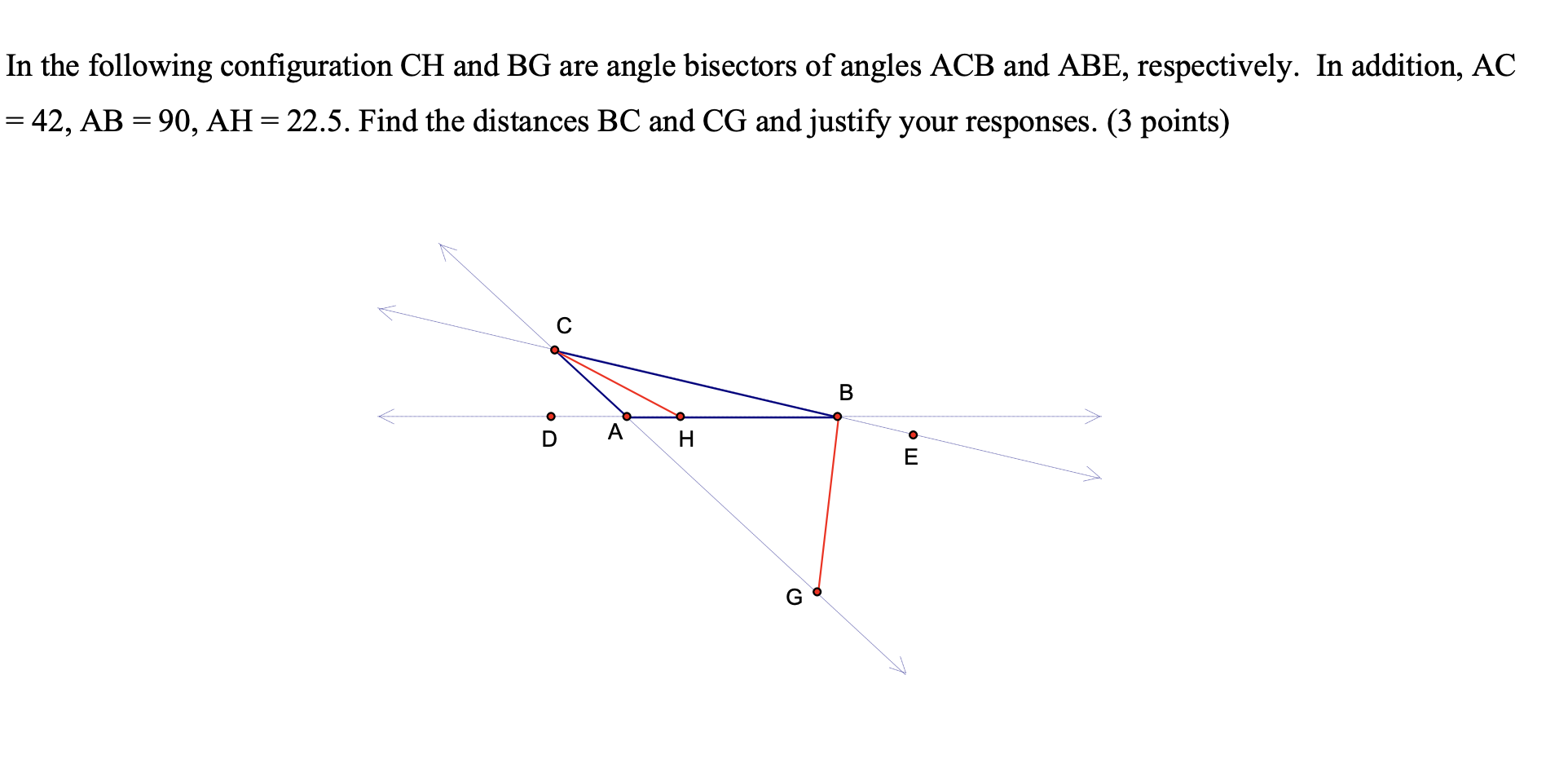 Solved In the following configuration CH ﻿and BG ﻿are angle | Chegg.com