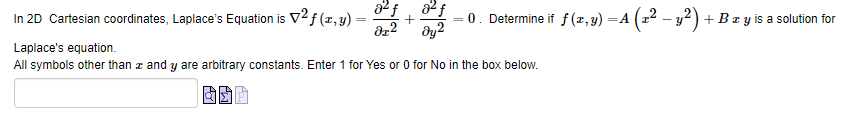 Solved In 2D Cartesian coordinates, Laplace's Equation is | Chegg.com