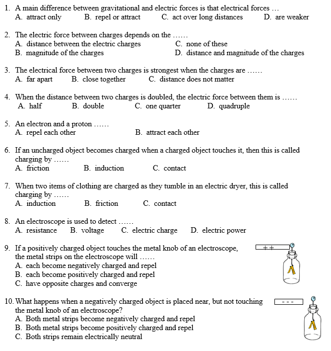 Solved 1. A main difference between gravitational and | Chegg.com