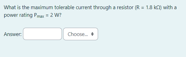 Solved What is the maximum tolerable current through a | Chegg.com