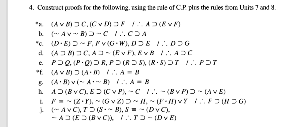Solved 4. Construct proofs for the following, using the rule | Chegg.com