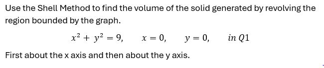 Solved Use the Shell Method to find the volume of the solid | Chegg.com