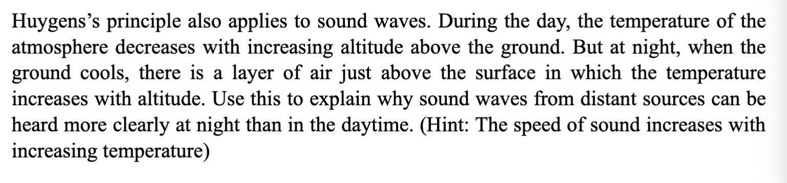 Solved Huygens's principle also applies to sound waves. | Chegg.com