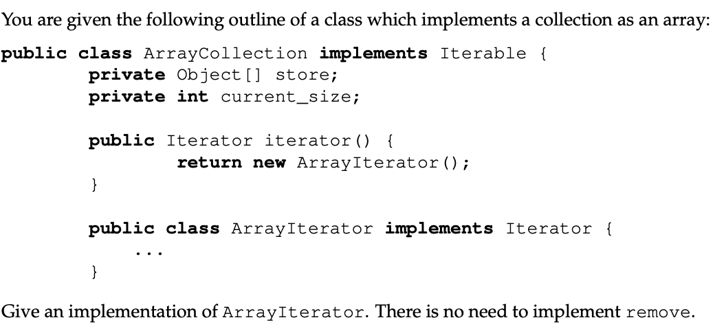 Solved You are given the following outline of a class which | Chegg.com