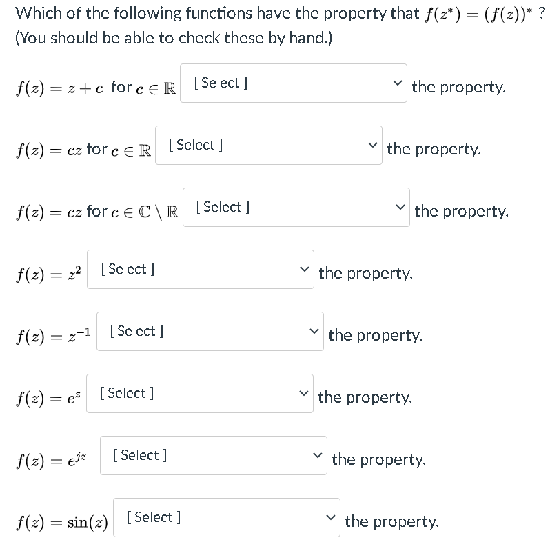 Solved Which of the following functions have the property | Chegg.com