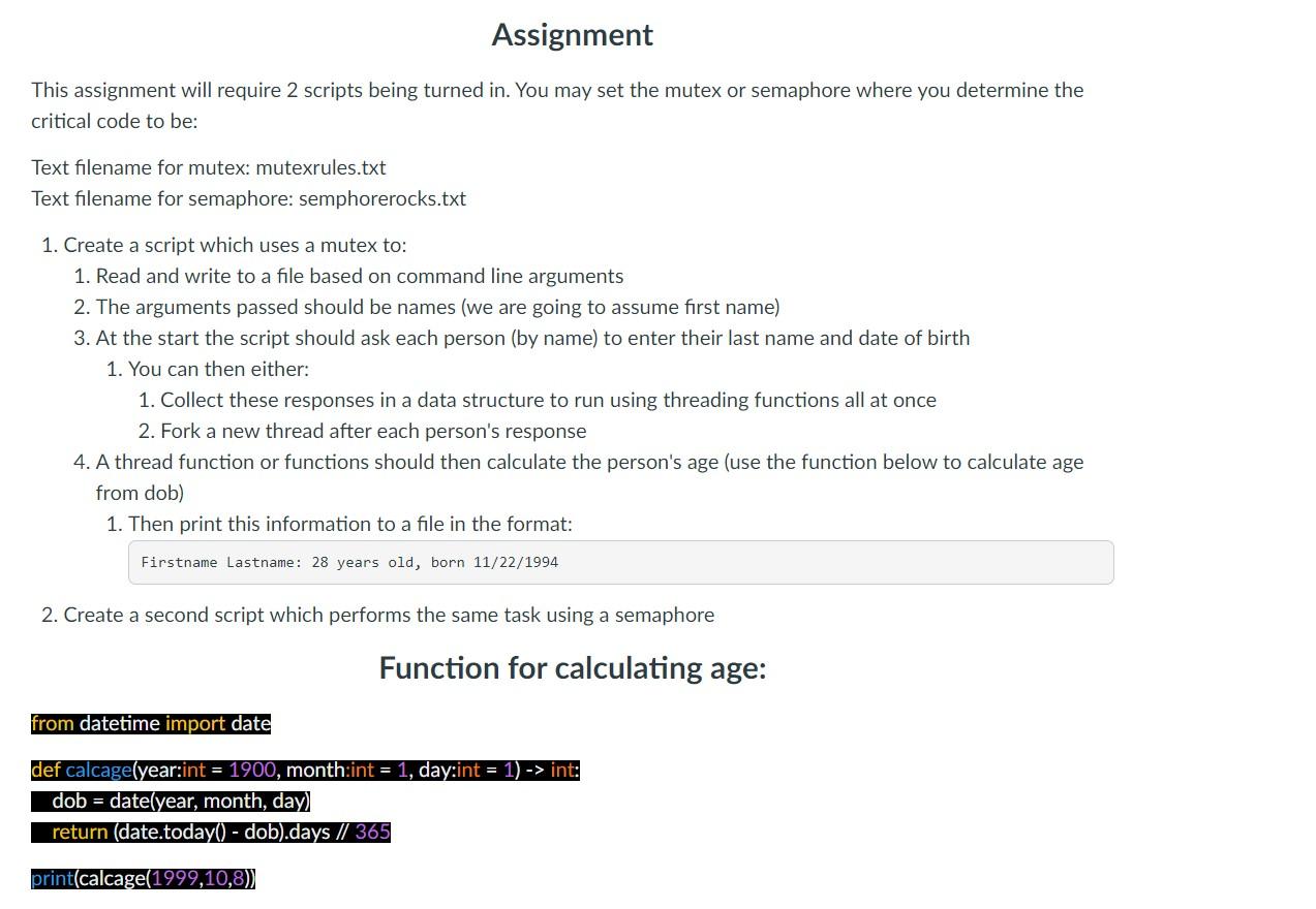 This assignment will require 2 scripts being turned | Chegg.com
