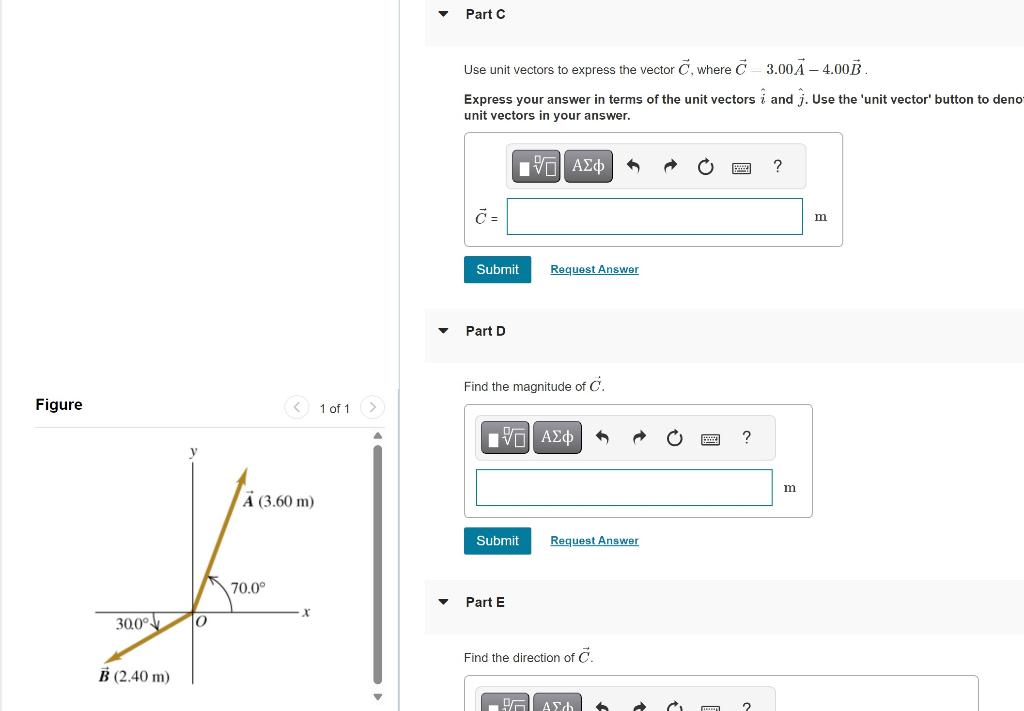 Solved Use unit vectors to express the vector C, where | Chegg.com