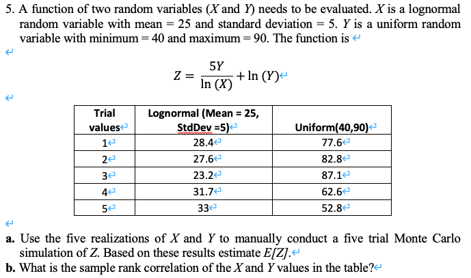 5. A function of two random variables (X and Y ) | Chegg.com