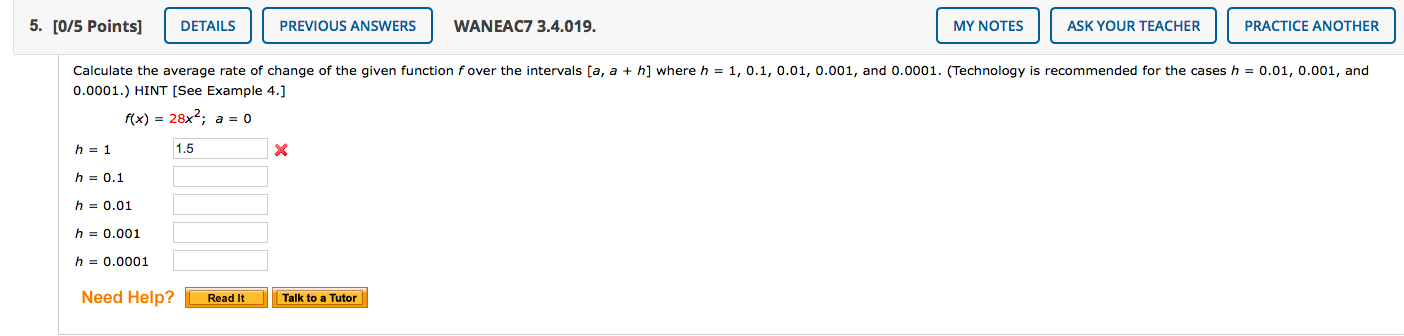 Solved 3. [1/2 points) DETAILS PREVIOUS ANSWERS WANEAC7 | Chegg.com