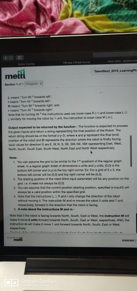 TalentNext 2010 Learning metti Section of Mount | Chegg.com