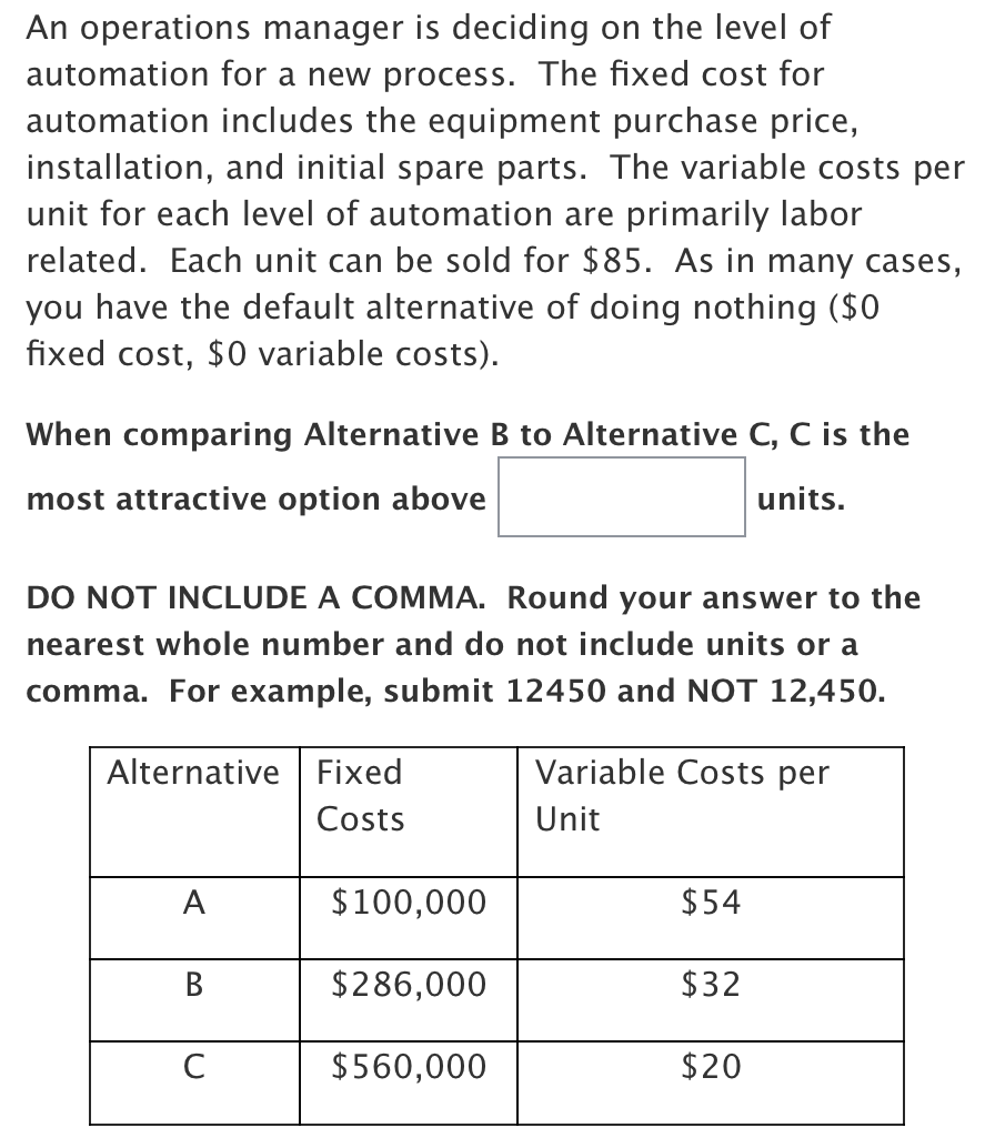 Solved DO NOT INCLUDE A COMMA. Round your answer to the | Chegg.com