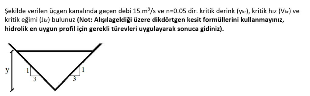 The flow rate in the triangle channel given in the | Chegg.com