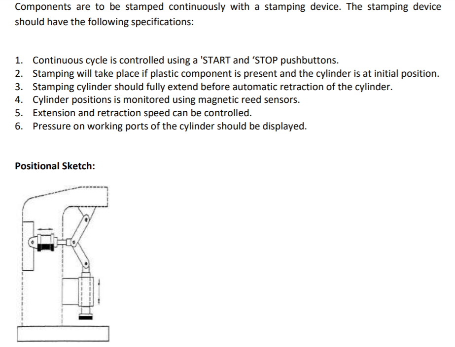 Solved Components are to be stamped continuously with a | Chegg.com