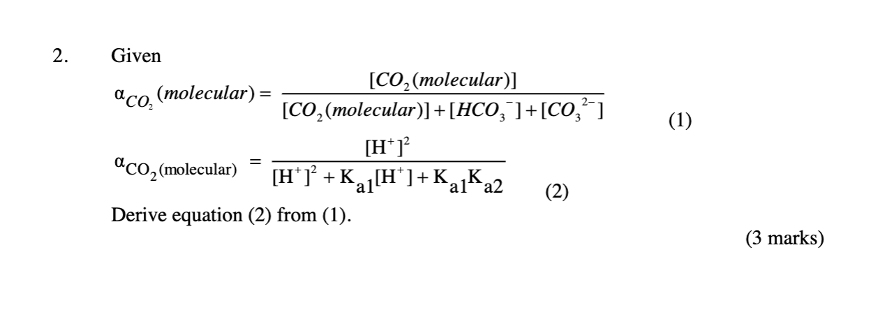 Solved 2. 1 (1) Given [CO2 (molecular)] aco, (molecular) = | Chegg.com