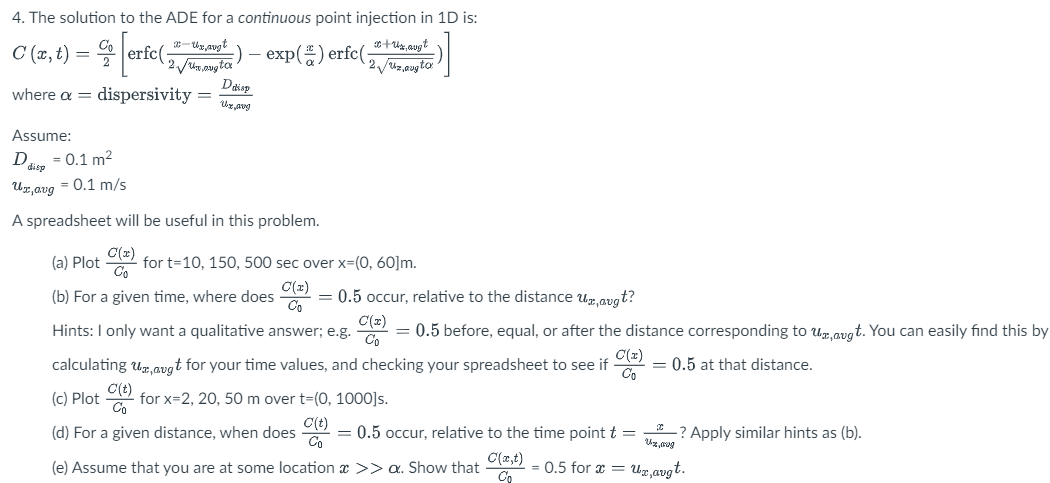 4. The solution to the ADE for a continuous point | Chegg.com