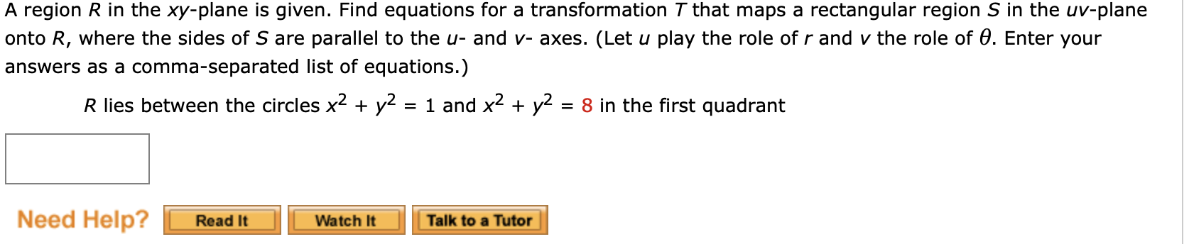 Solved A region R in the xy-plane is given. Find equations | Chegg.com