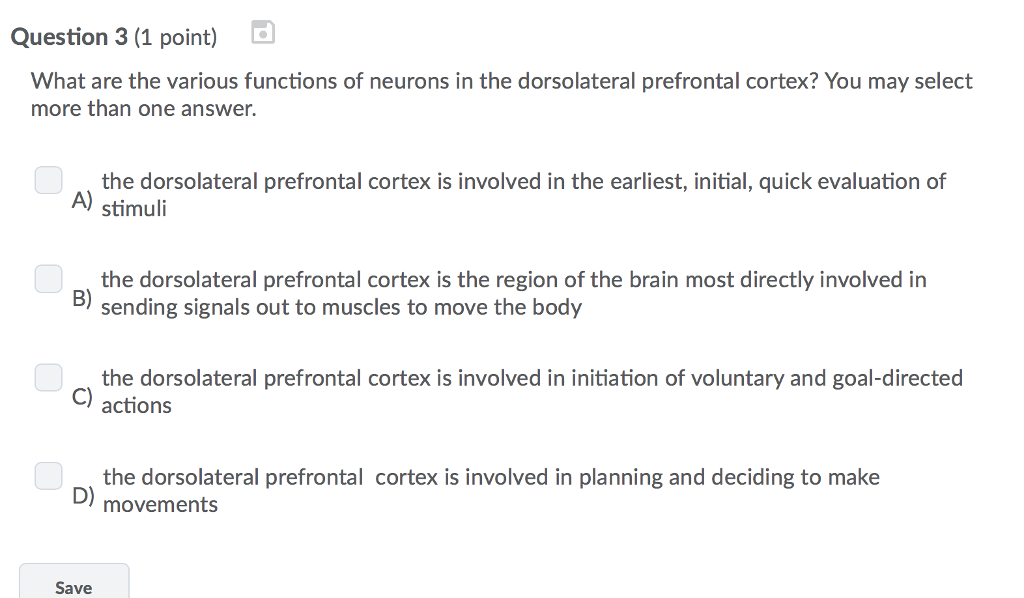 Solved Question 3 (1 point) What are the various functions | Chegg.com