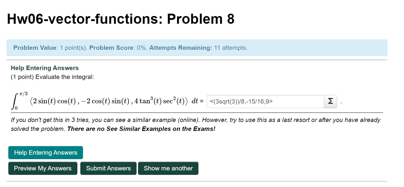 Solved Hw06 Vector Functions Problem 8 Problem Value 1 