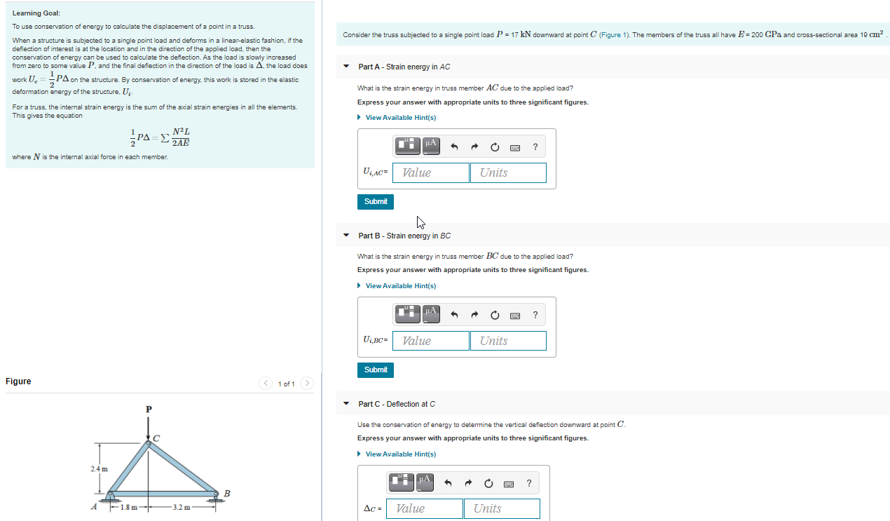 Solved Consider the truss subjected to a single point load P | Chegg.com