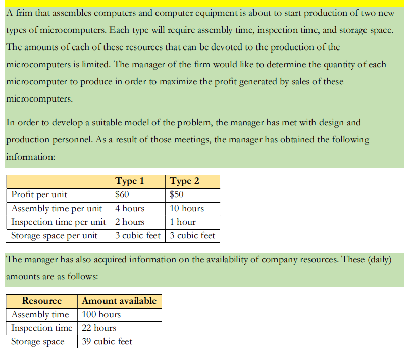 Solved A frim that assembles computers and computer | Chegg.com