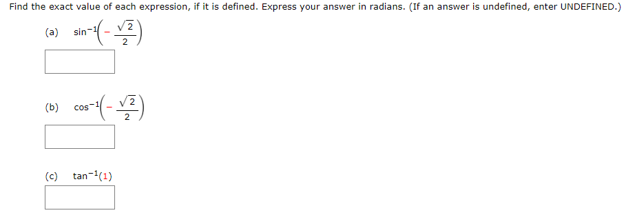Solved Find the exact value of each expression, if it is | Chegg.com