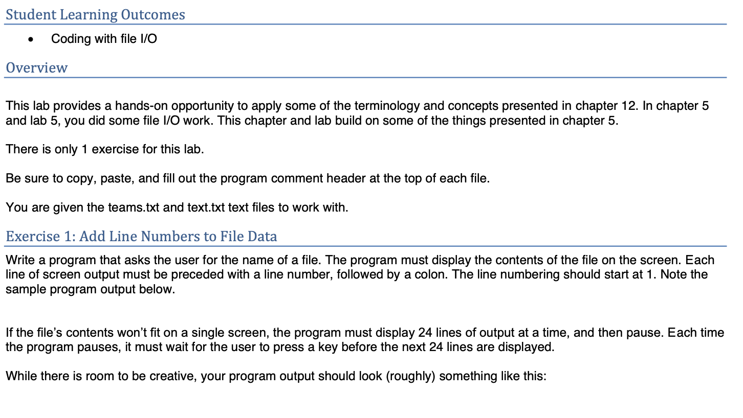 Solved This lab provides a hands-on opportunity to apply | Chegg.com