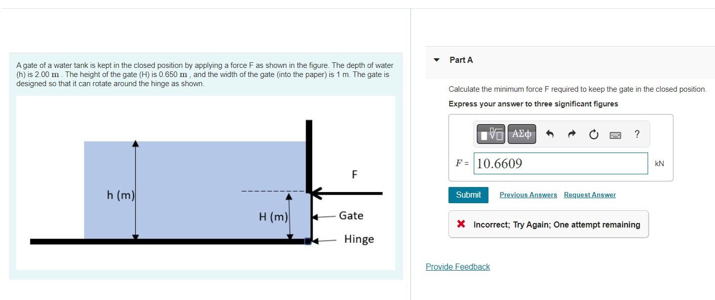Solved A gate of a water tank is kept in the closed position | Chegg.com