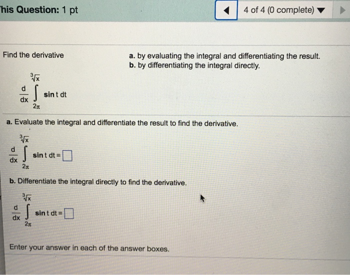 Solved Find the derivative d/dx integral^3 squareroot x _2 | Chegg.com