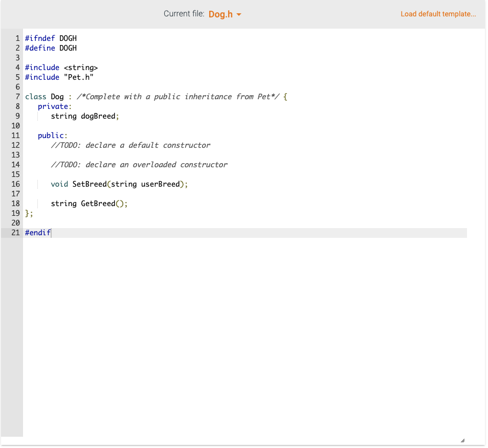Solved 11.16 LAB: Pet information (derived classes and | Chegg.com