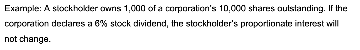 Solved Example: A stockholder owns 1,000 of a corporation's | Chegg.com