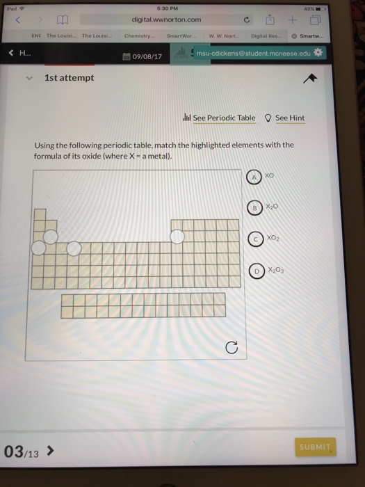 (Solved Homework): Using the following periodic table, match the ... (Solved Homework): Using the following periodic table, match the ...