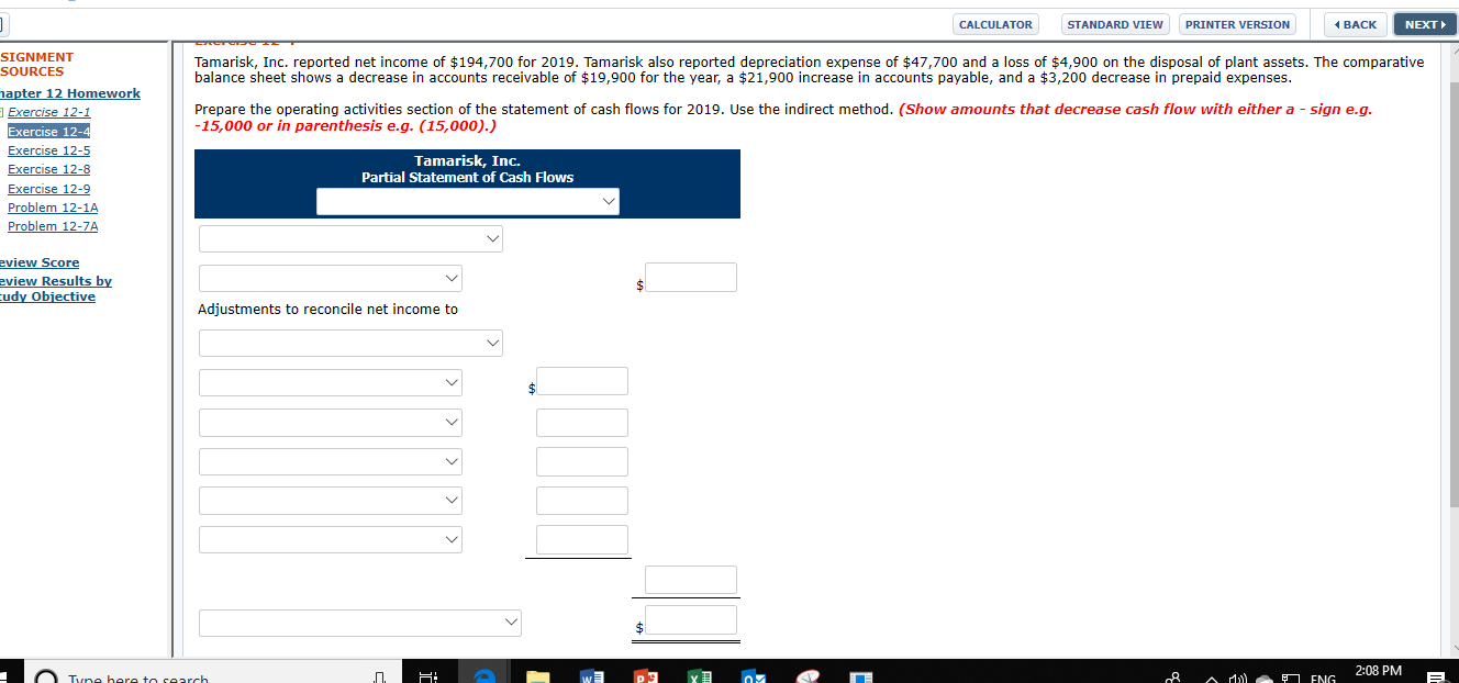 Solved CALCULATOR STANDARD VIEW PRINTER VERSION | BACK NEXT | Chegg.com