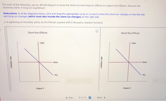 Solved For each of the following, use an AD-AS diagram to | Chegg.com