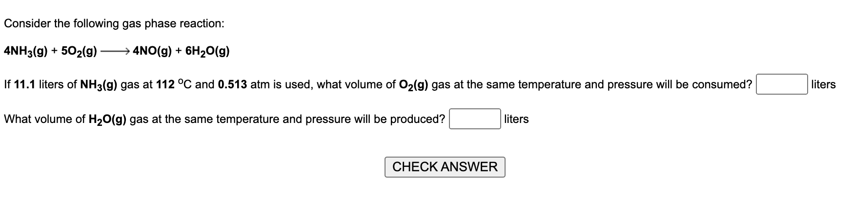Solved Consider the following gas phase reaction: 4NH3( | Chegg.com