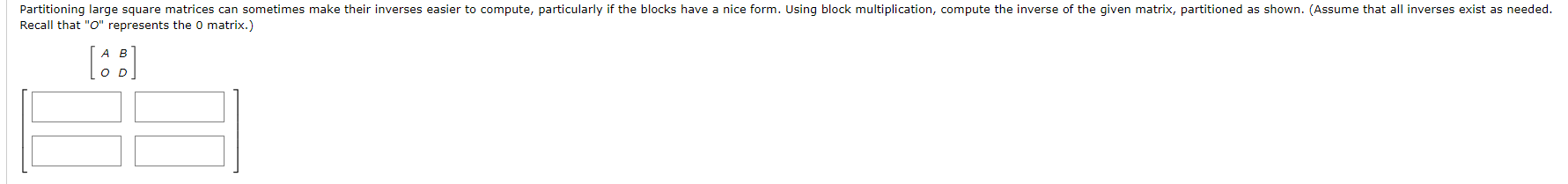 Solved Partitioning large square matrices can sometimes make | Chegg.com