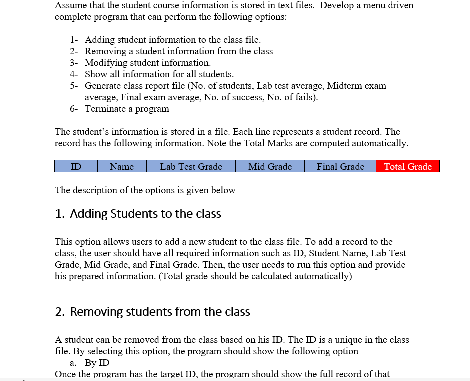 Solved Assume that the student course information is stored | Chegg.com