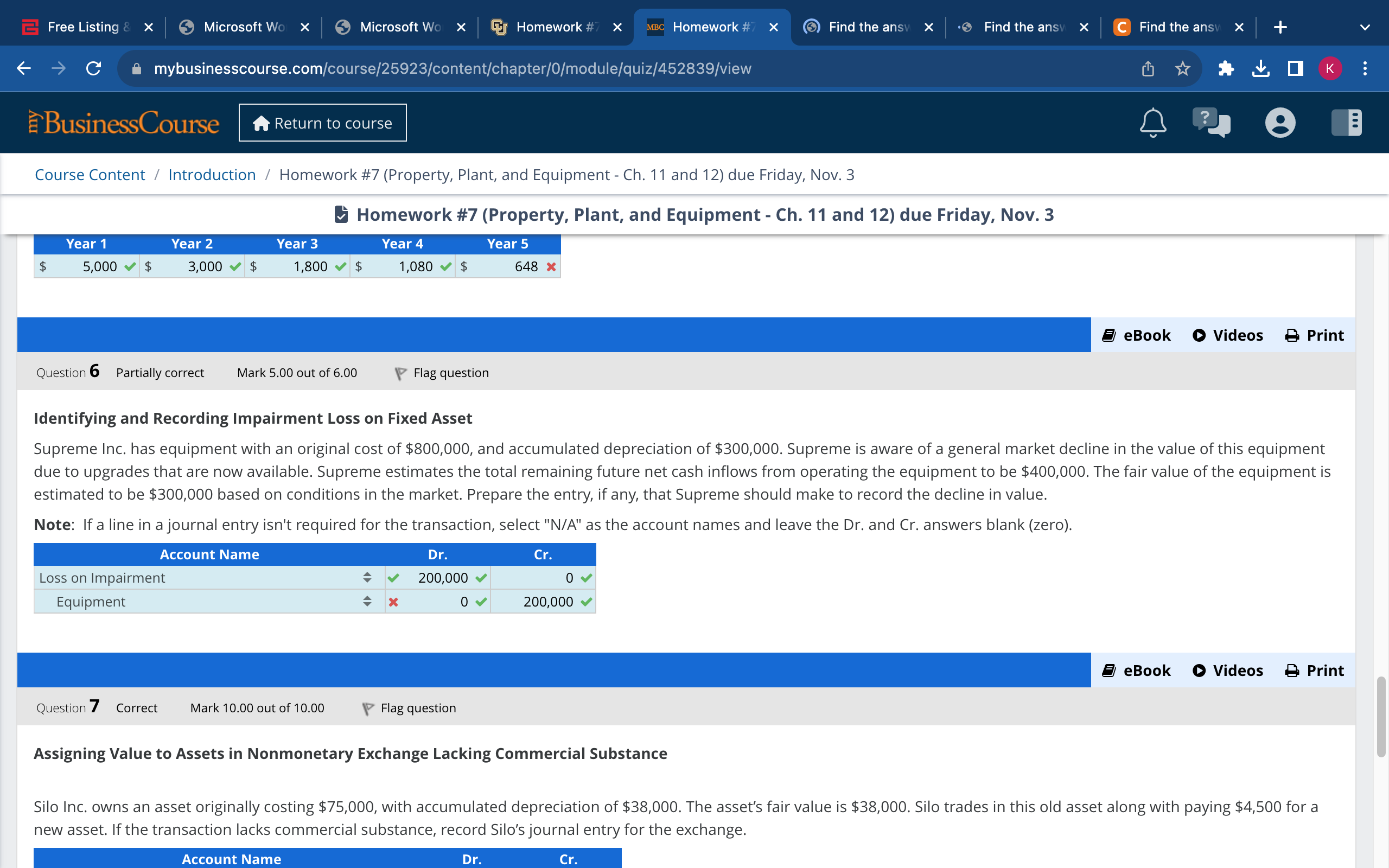 Identifying and Recording Impairment Loss on Fixed | Chegg.com