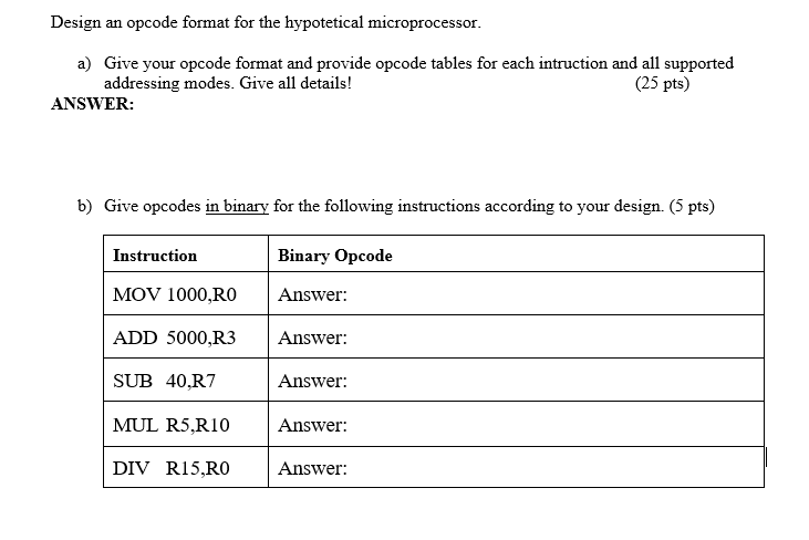 Assume that you have a hypothetical microprocessor | Chegg.com