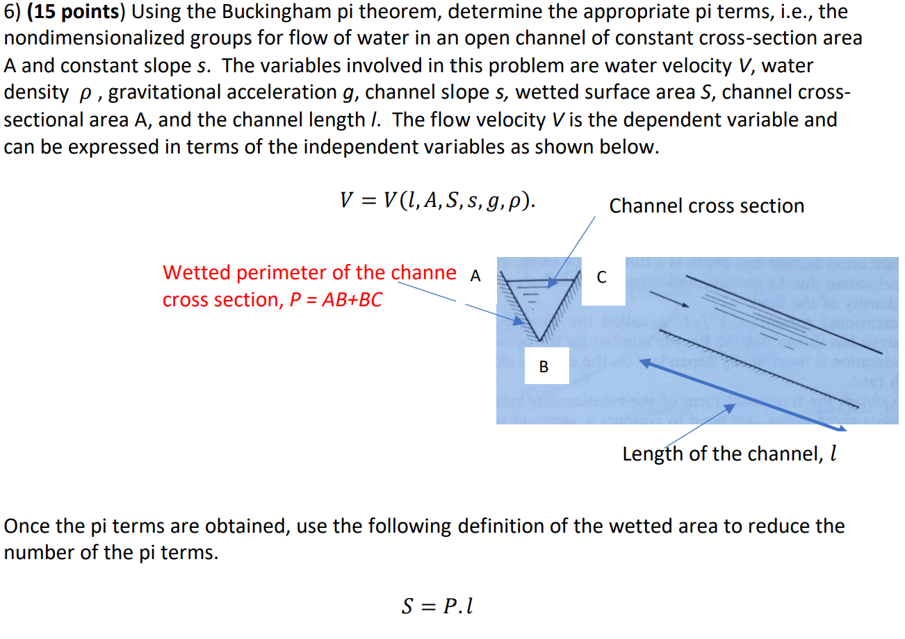 Solved Using the Buckingham pi theorem, determine the | Chegg.com